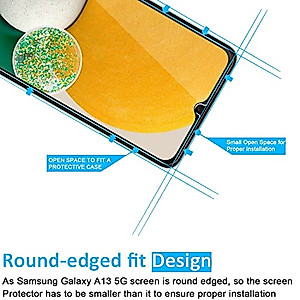 NEW'C [3 Pack] Designed for Samsung Galaxy A13 5G, Screen Protector Tempered Glass, Anti Scratch, Bubble Free, Ultra Resistant