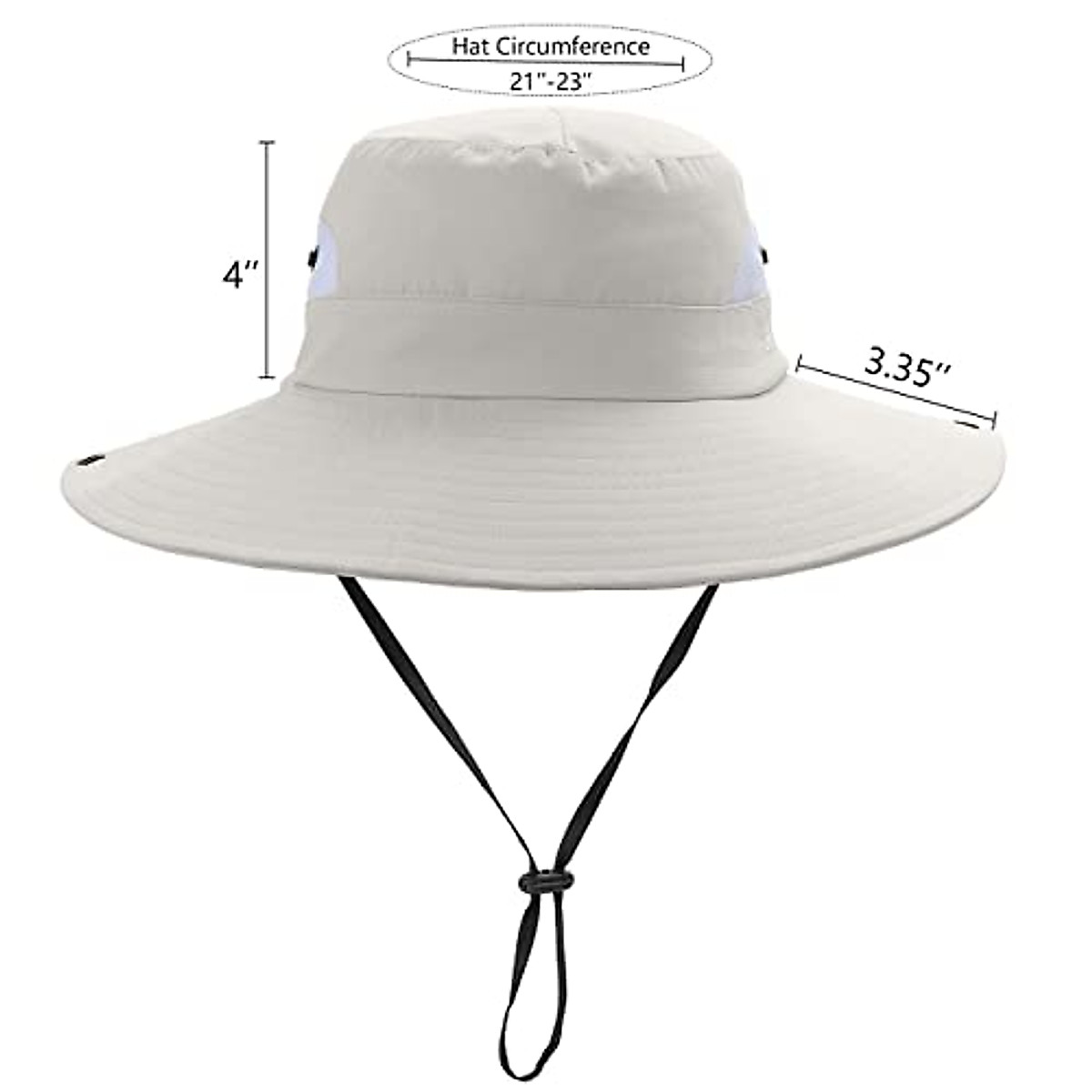 Women's Sun Hat with Ponytail-Hole Fishing Hat Beach Hat UV Protection Foldable Hat for Outdoor Yard Work Mesh Wide Brim Bucket Hat (Beige)