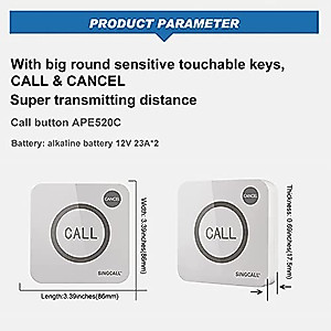 Remote Emergency Strobe Siren Alarm Kit Waterproof Outdoor Loud Panic SOS Warning System for Business Home Shop Hotel School 300ft 1 Red Flashing Siren+ 2 Call Buttons