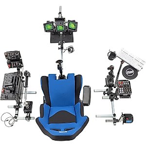 SimFab Modular Flight Simulator Cockpit For Combat Simulation. DCS Edition. Compatible With Thrustmaster Warthog, WinWing, VirPil, VKB And Alike Controls. Upgradable To General Aviation, Space Sim Or Sim Racing. (yellow seat)
