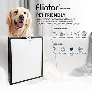 Flintar Vital 200S True HEPA Replacement Filter, Compatible with LEVOIT Vital 200S Air Purifier, H13 True HEPA + Activated Carbon Replacement filter, Part # Vital 200S-RF, 1-Pack