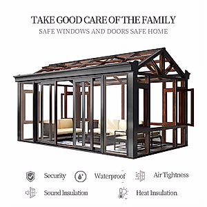Generic Soundproof Windproof Modular Prefab Sun Room Glass Garden House Outdoor Aluminium Triangle Sunroms, Customized