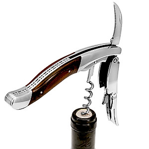Legnoart Amarone Stainless Steel Sommelier Corkscrew with Dark Pakkawood Handle