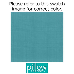 Pillow Perfect Forsyth Solid Indoor/Outdoor Wicker Patio Bench/Swing Cushion, Weather and Fade Resistant, 18" x 45", Blue