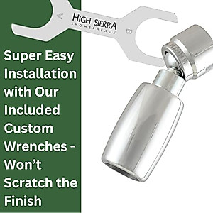 High Sierra Showerheads® - Solid Metal 1.5 GPM High Efficiency, Low-Flow Shower Head with Long Nut - Brushed Nickel