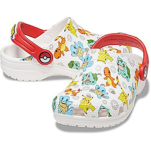 Crocs Classic Pikachu Clogs, Pokemon Shoes for Kids, White/Multi, 8 US Unisex Toddler