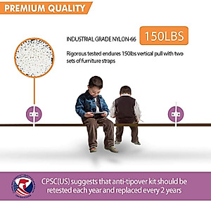 KareKlub Furniture Anchors and Straps (Pack of 6) for Dresser, Bookcase, Shelves and Earthquake Resistant Anti Tip Safety for Child, Pet and Baby Proofing