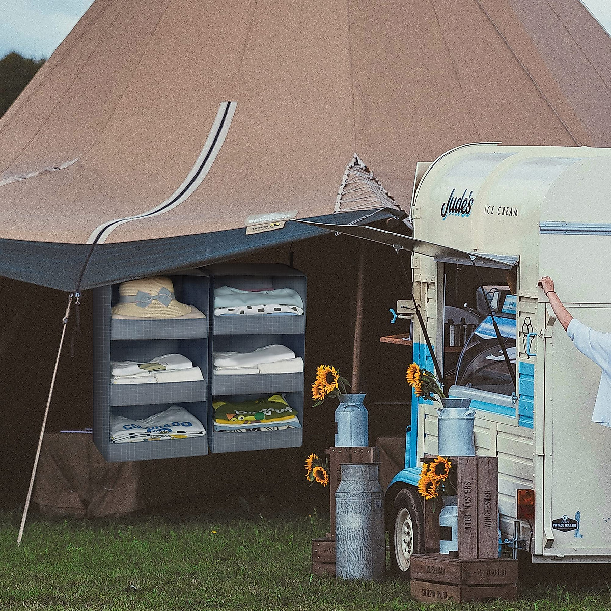 GRANNY SAYS Bundle of 2-Pack Closet Hanging Organizer & 3-Pack Rectangle Storage Bins