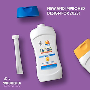 Hidden Sunscreen Flask By Smuggle Mug | Dispenses Sunblock | Disguised Container for Liquor | Secret Bottle to Hide Booze | Cruise Travel Containers | Flasks For Smuggling Rum Or Beverages