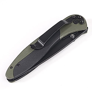 COOL HAND 6001GB-BS 3'' 440SS Steel Blade G10 Handle Liner Lock Pocket Knife, Black