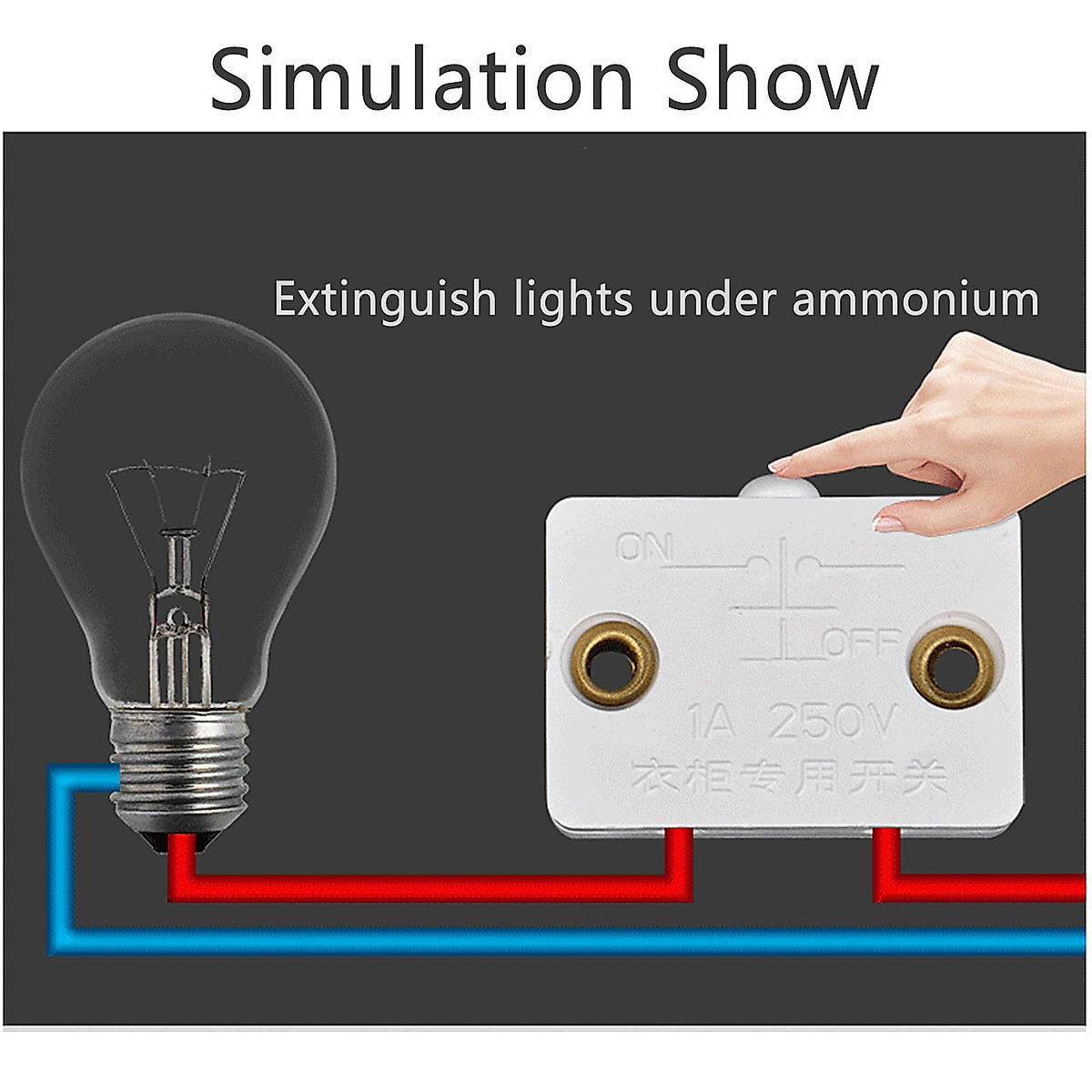6Sets Wardrobe Closet White Electrical Light Switches Normally Closed Lamp Switch,for Cabinet Lights Closet Doors Closet Lights Wardrobe Cabinet Pantry Closet Pantry Light On Off Switch