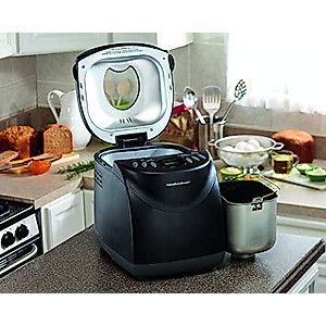 Hamilton Beach (29882C) HomeBaker 2 Lb. Bread Maker Machine with 12 Program Cycles, Non-Stick Dishwasher-Safe Pan and 2 Kneading Paddles, Black (Renewed)