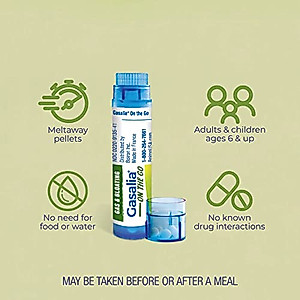 Boiron Gasalia On The Go for Relief from Gas Pressure, Abdominal Pain, Bloating, and Discomfort - 2 Count (160 Pellets)