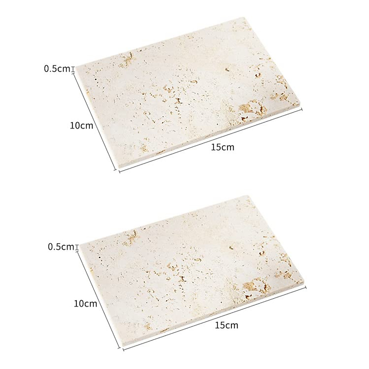 GISELA D Photo Props Natural Stone Ornaments Jewelry Cosmetics Storage Tray Lipsticks Jewellery Shooting Decoration Photography Props (white-2pcs（5.9×3.9inches）)