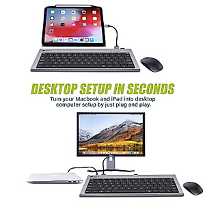GearIT Keyboard 11-in-1 Hub Docking Station USB-C PD 100W | USB-C 3.1 | x3 USB-A 3.1 | HDMI 4K | SD and MicroSD 3.0 | VGA | RJ45 Ethernet | 3.5mm Audio