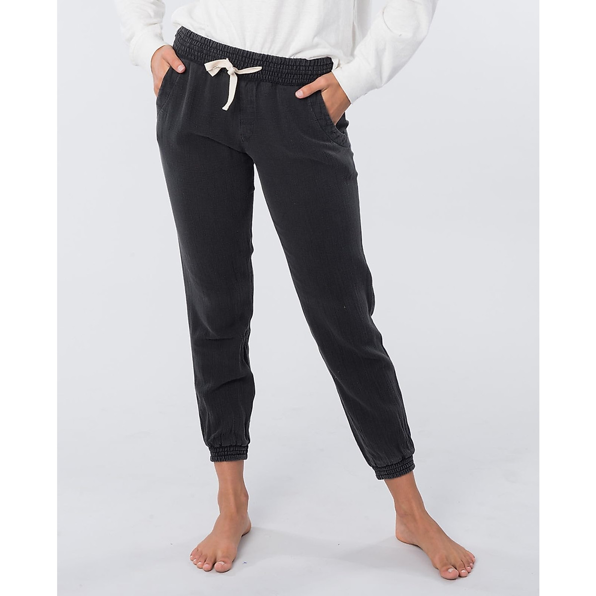 Rip Curl Misses Classic Surf, Casual Stretch Beach Pants for Women, Black, Medium