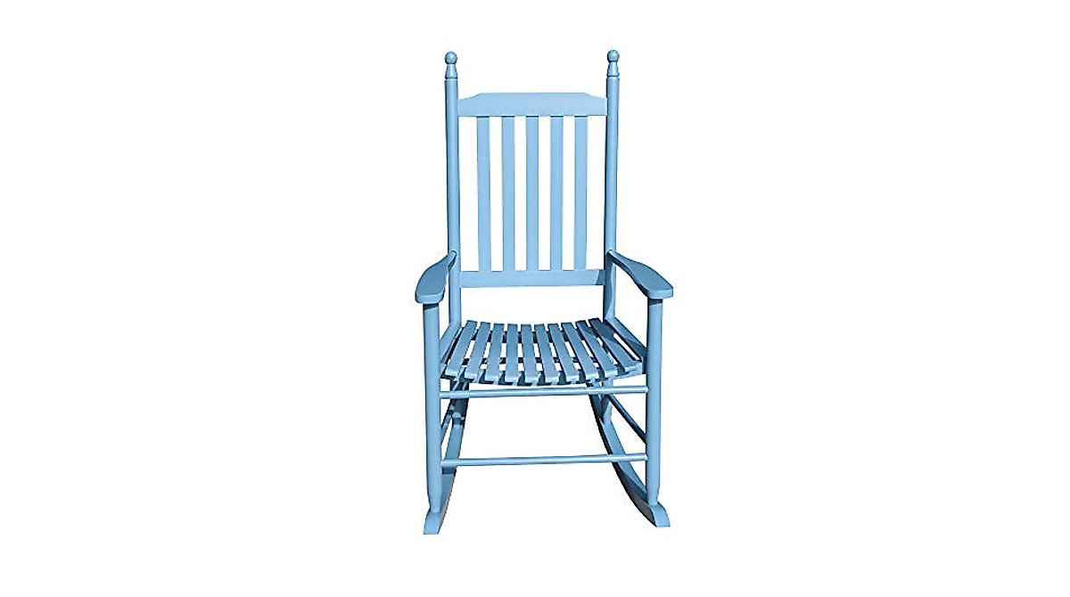 Wooden Porch Rocker Chair Blue - Durable Outdoor Seating