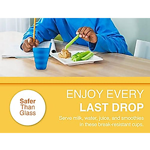 Arrow Home Products Sip A Cup with Built in Straw, 10oz, 6pk - BPA-free Straw Cups for Kids Great for Everyday Use - Made in the USA, Stackable Kids Straw Cups - Purple, Blue, Green, Orange