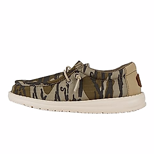 Hey Dude Boy's Wally Mossy Oak Original Botttomland T Camo Size 5 | Youth's Shoes | Youth Slip-on Loafers | Comfortable & Light-Weight