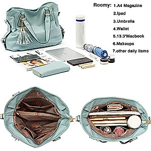 Purse and Wallet set for Women Large Hobo Bags Female Fashion Tote Shoulder Bags Crossbody Wallets Satchel Purse Set 3pcs skyblue