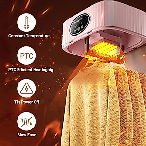 Portable Clothes Dryer, Mini Dryer Machine with Timer, Portable Dryer for Apartments Home Travel RVs, Mini Electric Laundry Dryer Machine with Dryer Bag, Two Heating Mode, Time Setting Function (Pink)