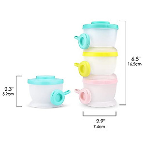 Zooawa Baby Formula Dispenser, Non-Spill Stackable Milk Powder Formula Container Christmas Formula Holder Snack Fruit Biscuits Storage for Travel, On-The-Go, BPA Free, 3 Compartments