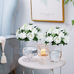 Sziqiqi Pack of 10 Fake Flower, Silk Rose Flowers, Suit for Wedding/Party Centerpiece Road Lead Flower Rack Decorations, 10 Pieces