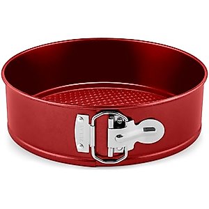 Zulay Premium Springform Pan 9 Inch Nonstick - Cheesecake Pan With Removable Bottom - No Need For Parchment Paper - Spring Form For Baking - Leak-Proof Cake Pan (Red)
