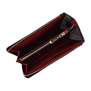 Cuadra women's wallet in genuine leather with zipper black, BD222RS