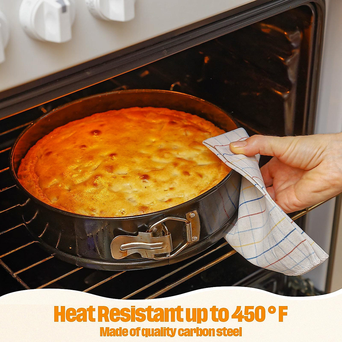 Umigy 6 Pack 9 Inch Springform Cake Pans Round Nonstick Cheesecake Pan Bakeware Springform Pan Spring Form Baking Pans Leakproof Cake Bakeware with Removable Bottom for for Home Baking Kitchen, Black