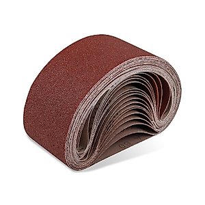 LIZMOF 3×18 Inch Belt Sander Sanding Belt, Aluminum Oxide Sanding Belts for Belt Sander, Belt Sander Paper with 60, 80, 120, 150, 240, 400 Assorted Grits for Efficient& Durable Use, 18PCS