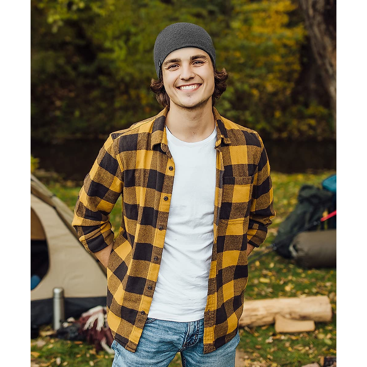 Original Beanie Cap - Soft Knit Beanie Hat - Warm and Durable (Forest Green)