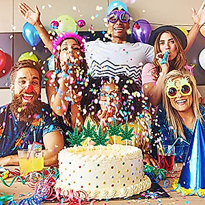 Lothee 5 Pieces Leaf Shape Candles Weed Leaf Cupcake Candles Pot Leaf Tealight Candles for Birthday Anniversary Celebrations Party Supplies