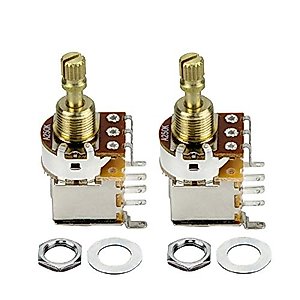 FLEOR 2pcs A250K Push Push Guitar Pots Short Copper Split Shaft Audio Taper Potentiometers