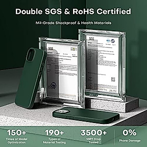 TOCOL 5 in 1 for iPhone 13 Pro Max Case, with 2 Pack Screen Protector + 2 Pack Camera Protector, Liquid Silicone [Anti-Scratch], Alpine Green