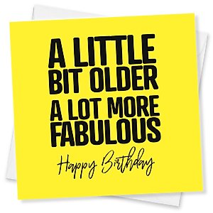 Punkcards - Birthday Card for Friend - 'A little bit older A lot more fabulous' - Best Friend Birthday Card - Birthday Card Friend Female - Special Friend Birthday Card