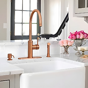 One-Handle Widespread Kitchen Faucet with Side Sprayer (Copper)
