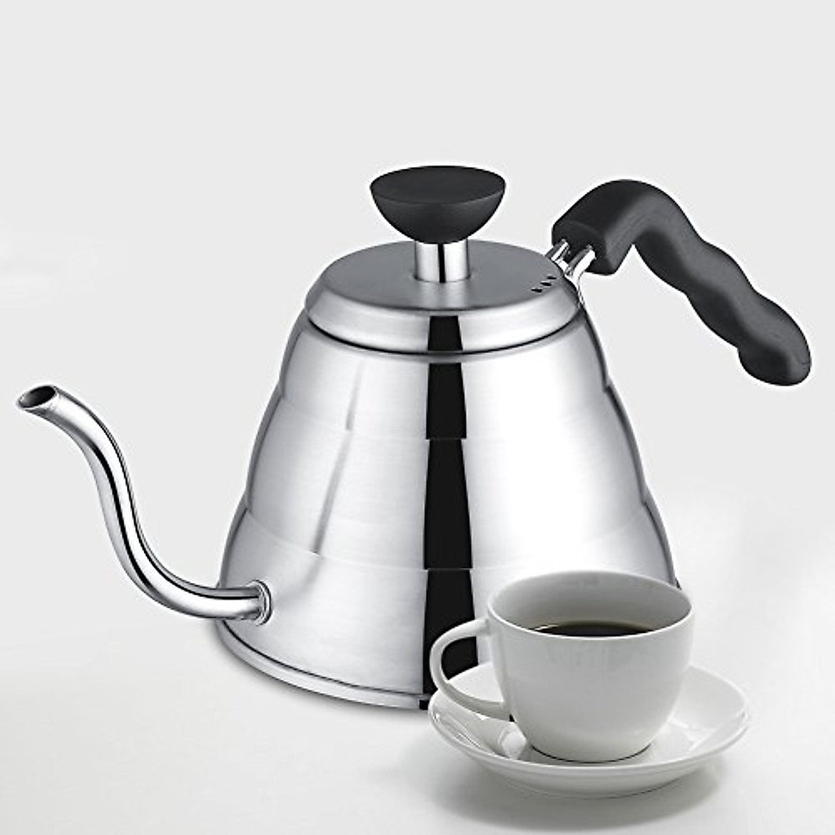 Ikunde Stainless Steel Hand Drip Pot Coffee & Tea Kettle with Gooseneck shaped Spout