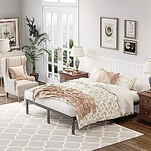 Vengarus 14inch Heavy Duty King Bed Frame No Box Spring Needed, Metal Platform Bed Frame King with Steel Slat, Easy Assembly, Noise Free, Black