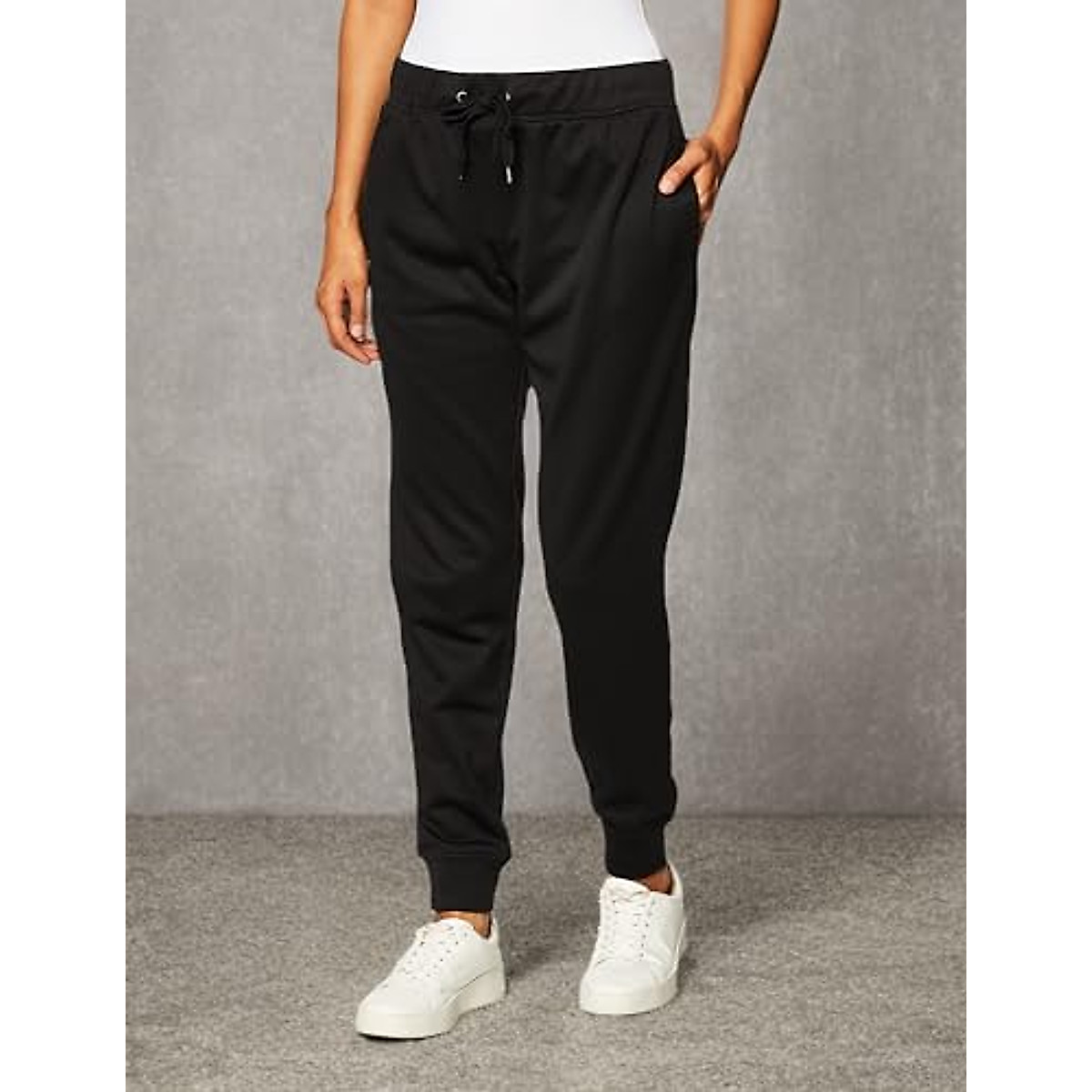 Hanes womens Sport Performance Fleece Jogger With Pockets Pants, Black Solid/Black Heather, Large US