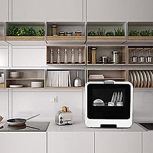 Portable Countertop Dishwasher, Compact Dishwasher with 4 Washing Programs and Air-Dry Function,7.8L 360°Fully Automatic Dishwashers for Small Apartment, Dorms, RVs