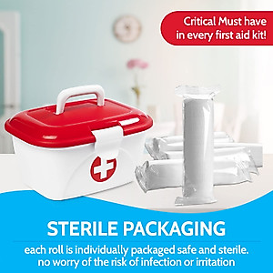 Gauze Bandage Rolls - 4 Yards Per Roll of Medical Grade Gauze Bandage and Stretch Bandage Wrapping for Dressing All Types of Wounds and First Aid Kit by MEDca, (3" Pack of 12)