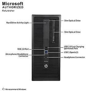 HP EliteDesk 800 G2 Business Desktop Mini Tower, Intel Core i7 6700 3.4Ghz, 32GB DDR4 RAM, 512GB SSD Hard Drive, Windows 10 Pro (Renewed)