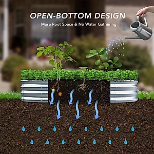 EZIOSS Raised Garden Bed -5×3×1ft Galvanized Planter Box for Outdoor Gardening and Planting, Ideal for Vegetables and Plants