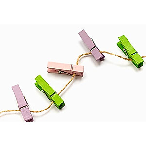 DecorRack Wooden Clothespins, Natural Wood Clothes Pegs, Arts and Craft Pins, Snack Clips, Indoor/Outdoor (Set of 96)