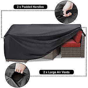 Outdoor Furniture Cover Waterproof, Patio Furniture Covers 137 Inch Large Size Sectional Couch Covers Rectangle Outside Weatherproof for Deck, Lawn and Backyard 137"L X 102"W X 35"H