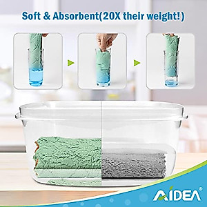 AIDEA Microfiber Cleaning Cloth -12PK, Absorbent Coral Fleece Dusting Cloths, No Odor Reusable Dish Cloth, All Purpose Premium Cleaning Rags, Washable Microfiber Cloth Fast Drying 6.3" x10.4"