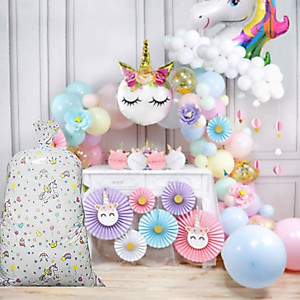 Ymsone Unicorn Gift Bag Extra Large - Unicorn Theme Girl Birthday Gifts Bag Jumbo - Oversized Plastic Bag for Big Present - Huge Wrapping Bag for Giant Gifts (1)