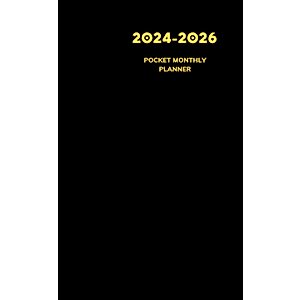 2024-2026 Monthly Planner Pocket: 3 Years Calendar from Jan 2024- Dec 2026 for Purse
