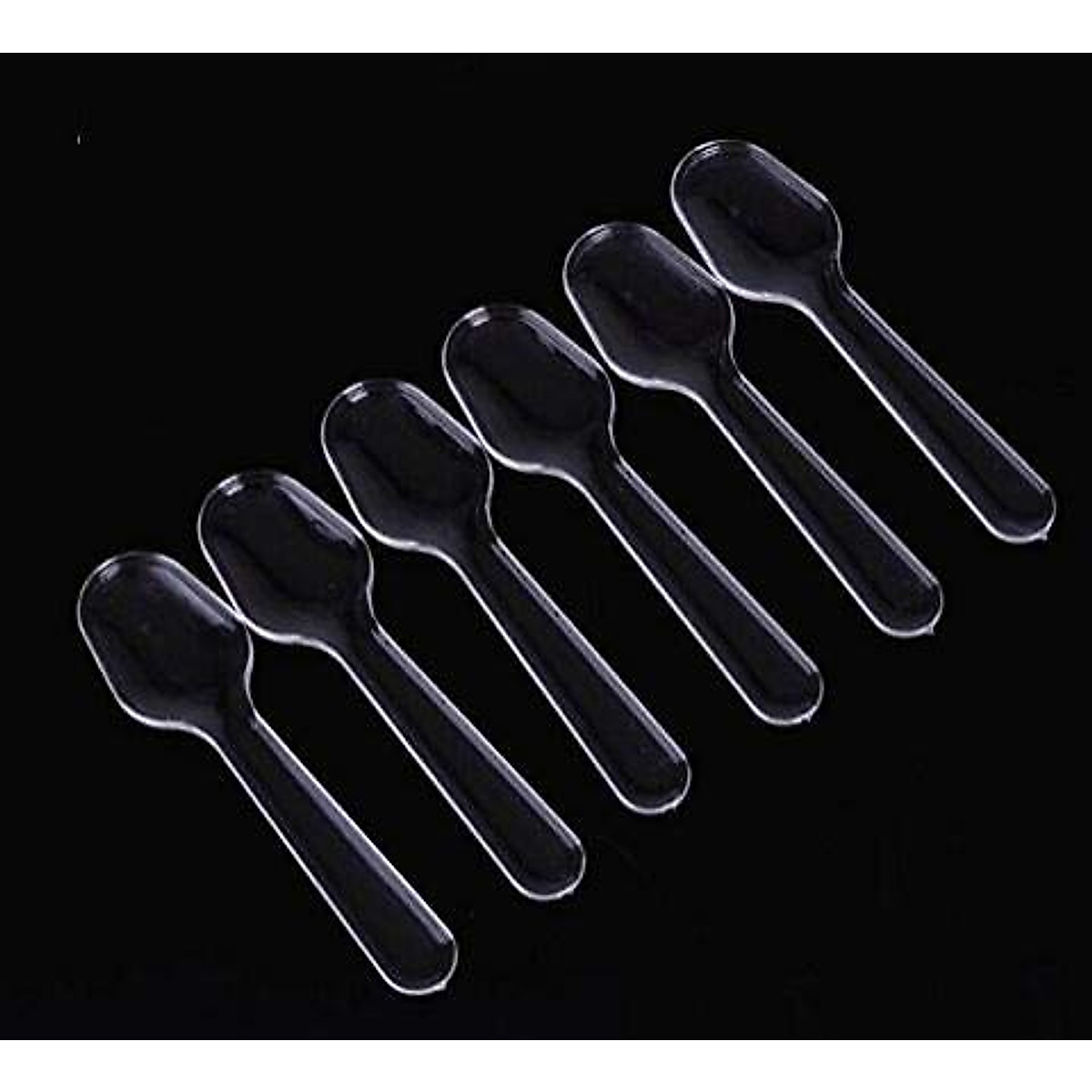 500Pcs 3 Inch Clear Mini Plastic Spoons Disposable Tasting Spoon Scoops for Dessert Ice Cream Appetizer Cake Spices Food Supply